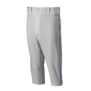 mizuno mens premier short piped pant, grey/royal, x-small us