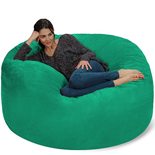 Chill Sack Bean Bag Chair: Giant 5' Memory Foam Furniture Bean Bag - Big Sofa with Soft Micro Fiber Cover - Tide Pool