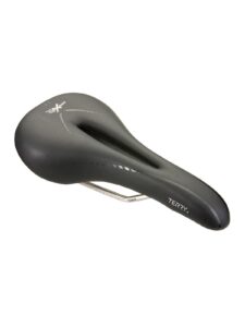 terry fly century mountain bicycle saddle | bicycle seat optimized for men - flexible & comfortable | lightweight cushion, central relief zone, ergonomic design, black fibra-tek