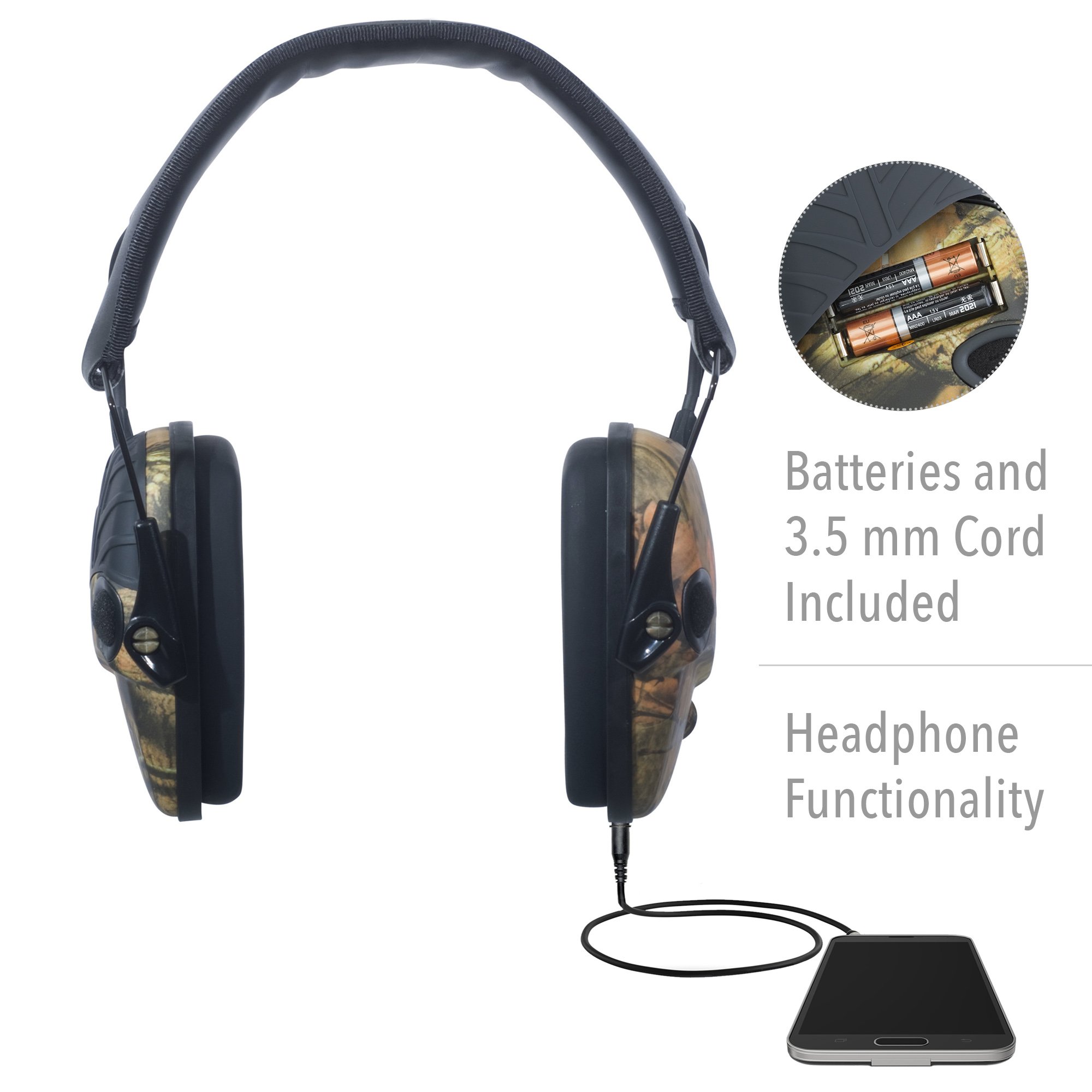 Howard Leight by Honeywell Impact Sport Sound Amplification Electronic Shooting Earmuff, Camo (R-01530)