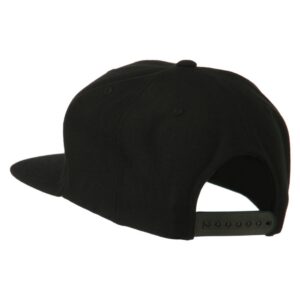 e4Hats.com Gold Lion Embroidered Wool Snapback Cap - Black OSFM