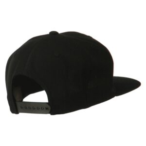 e4Hats.com Gold Lion Embroidered Wool Snapback Cap - Black OSFM