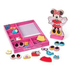 melissa & doug disney minnie mouse magnetic dress-up wooden doll pretend play set (35+ pcs)