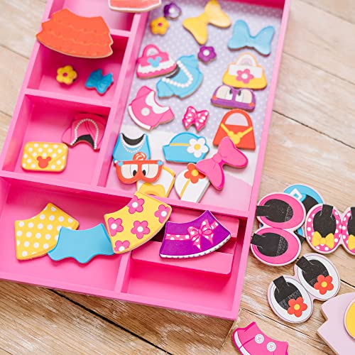 Melissa & Doug Disney Minnie Mouse Magnetic Dress-Up Wooden Doll Pretend Play Set (35+ pcs)