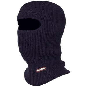 refrigiwear 2-layer acrylic knit open-hole balaclava face mask, navy blue (onesize)