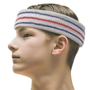 COUVER Tennis Style Premium Quality Athletic Terry Head Sweatband(1 Piece)