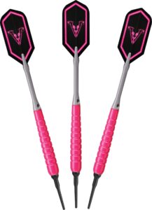 viper v glo soft tip darts, pink/grey, 18 grams