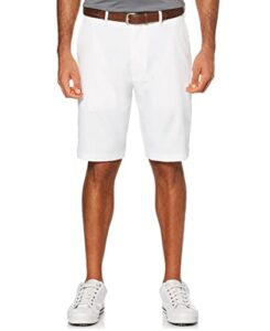 pga tour mens flat front with expandable waistband, 9" inseam golf shorts, bright white, 36 us