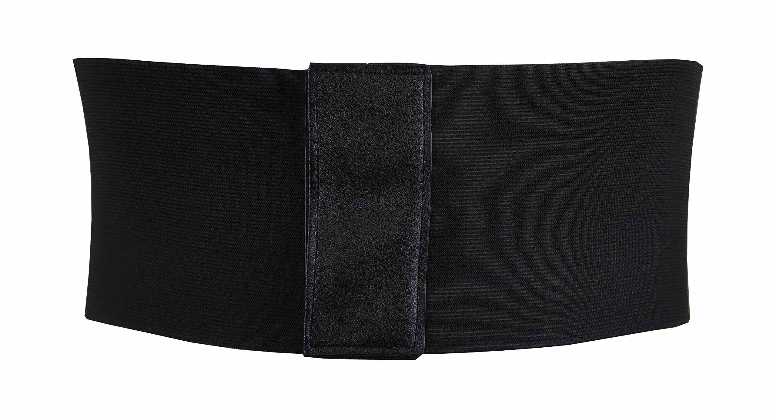 HOEREV Elastic Wide Band Elastic Tied Waspie Corset Waist Belt,XX-Large,Black