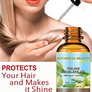 Botanical Beauty SQUALANE Italian Olive. 100% Pure Natural Undiluted Oil. 1 fl.oz- 30ml. 100% Ultra-Pure Moisturizer for Face, Skin, Body, Hair. Reliable 24/7 Skincare Protection