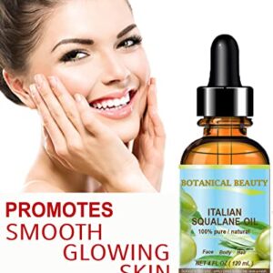 Botanical Beauty SQUALANE Italian Olive. 100% Pure Natural Undiluted Oil. 1 fl.oz- 30ml. 100% Ultra-Pure Moisturizer for Face, Skin, Body, Hair. Reliable 24/7 Skincare Protection