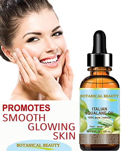 Botanical Beauty SQUALANE Italian Olive. 100% Pure Natural Undiluted Oil. 1 fl.oz- 30ml. 100% Ultra-Pure Moisturizer for Face, Skin, Body, Hair. Reliable 24/7 Skincare Protection