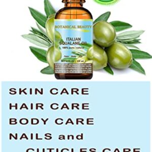 Botanical Beauty SQUALANE Italian Olive. 100% Pure Natural Undiluted Oil. 1 fl.oz- 30ml. 100% Ultra-Pure Moisturizer for Face, Skin, Body, Hair. Reliable 24/7 Skincare Protection