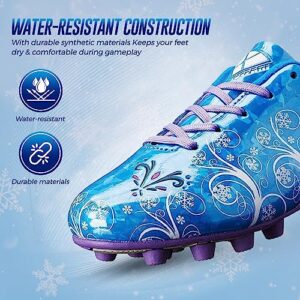 Vizari Frost Outdoor Firm Ground Kids Soccer Cleats | Athletic Football shoes for Boys and Girls | Stylish Outdoor Soccer Shoes Blue/Purple