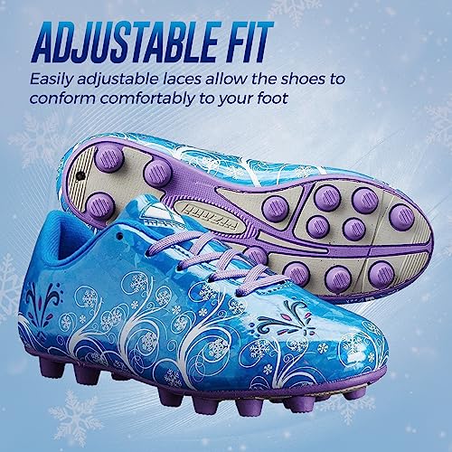 Vizari Frost Outdoor Firm Ground Kids Soccer Cleats | Athletic Football shoes for Boys and Girls | Stylish Outdoor Soccer Shoes Blue/Purple