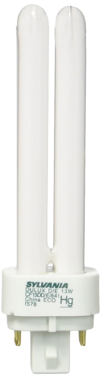 Sylvania (10 Pack) 20667 CF13DD/E/841/ECO 13-Watt 4100K 4-Pin Double Tube Compact Fluorescent Lamp, 10 Count (Pack of 1)