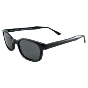 pacific coast feather original x-kd's biker polarized lenses black frames 20% sunglasses