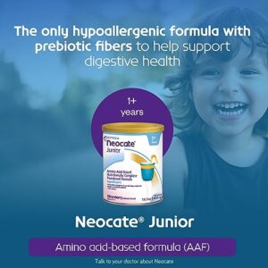 Neocate Junior - Powdered Hypoallergenic, Amino Acid-Based Toddler and Junior Formula - Strawberry - 14.1 Oz Can (Case of 4)