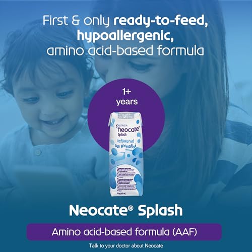 Neocate Splash - Ready-to-Feed Hypoallergenic Amino Acid-Based Toddler and Junior Formula - Unflavored - 8 Fl Oz Box (Case of 27)