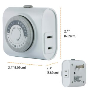 GE 24-Hour Indoor Basic Outlet Timer, 1 Polarized Timer Outlet, Plug In Timer, Daily On/Off Cycle, 30 Minute Interval, for Lamps, Seasonal Appliances, & Portable Fans, Light Timer, 15119