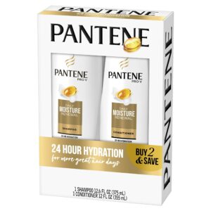 pantene daily moisture renewal duo set, 12.6 oz shampoo and 12 oz conditioner