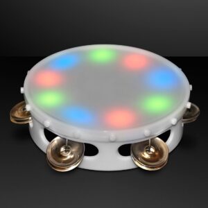 flashingblinkylights light up round tambourine 6" with multicolor leds