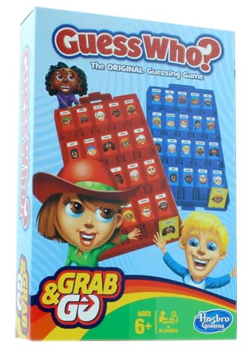 Hasbro Gaming Unisex-Adult Grab and Go Guess Who Game, Multicoloured, One Size