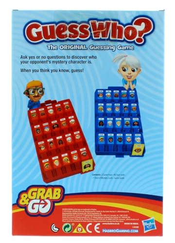 Hasbro Gaming Unisex-Adult Grab and Go Guess Who Game, Multicoloured, One Size