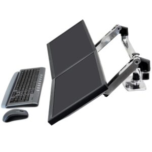 Ergotron – LX Dual Monitor Arm, VESA Desk Mount – for 2 Monitors Up to 27 Inches, 7 to 20 lbs Each – Polished Aluminum