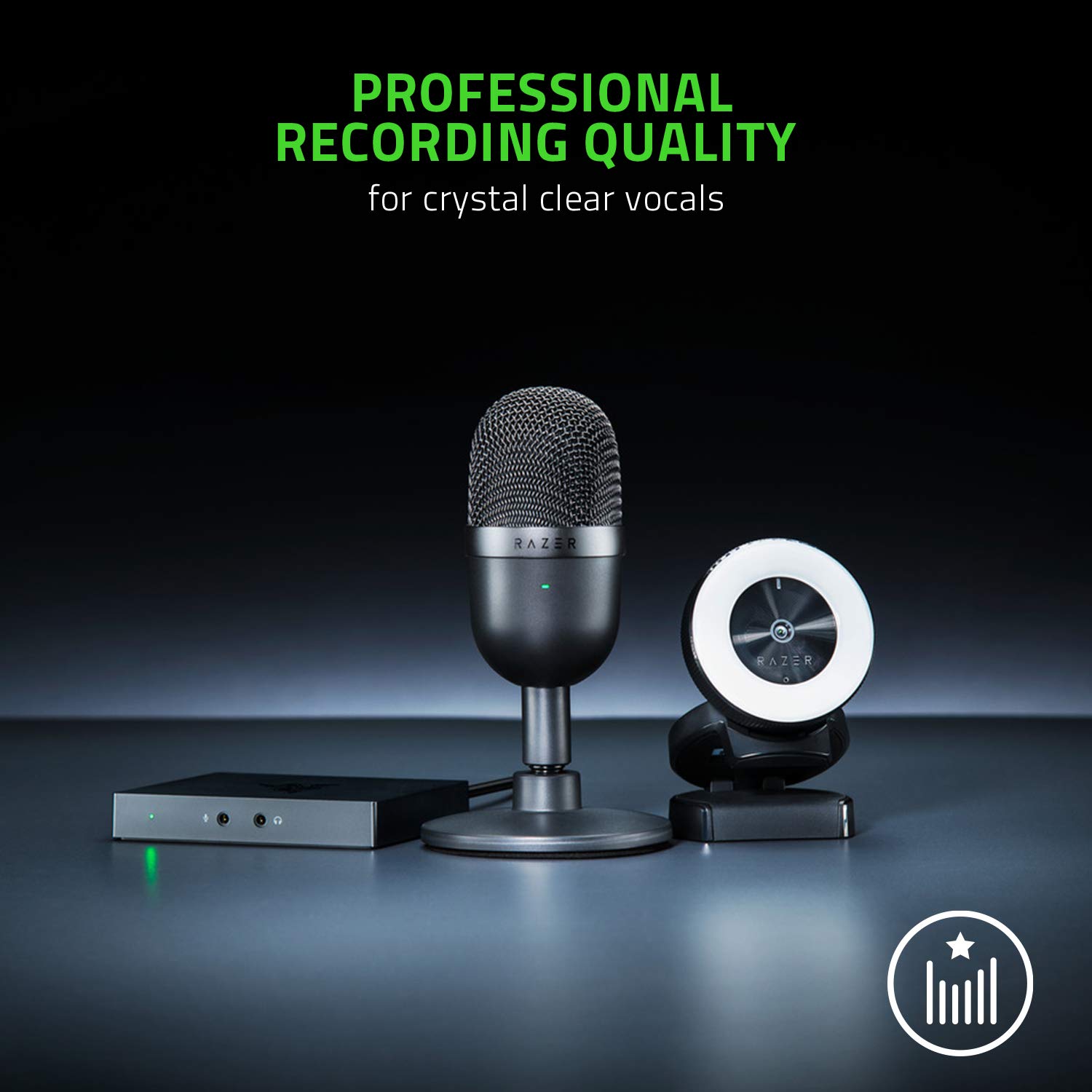 Razer Seiren Mini - USB Condenser Microphone for Streaming (Compact with Supercardioid Polar Pattern, Tiltable Stand, Integrated Shock Absorber) Black