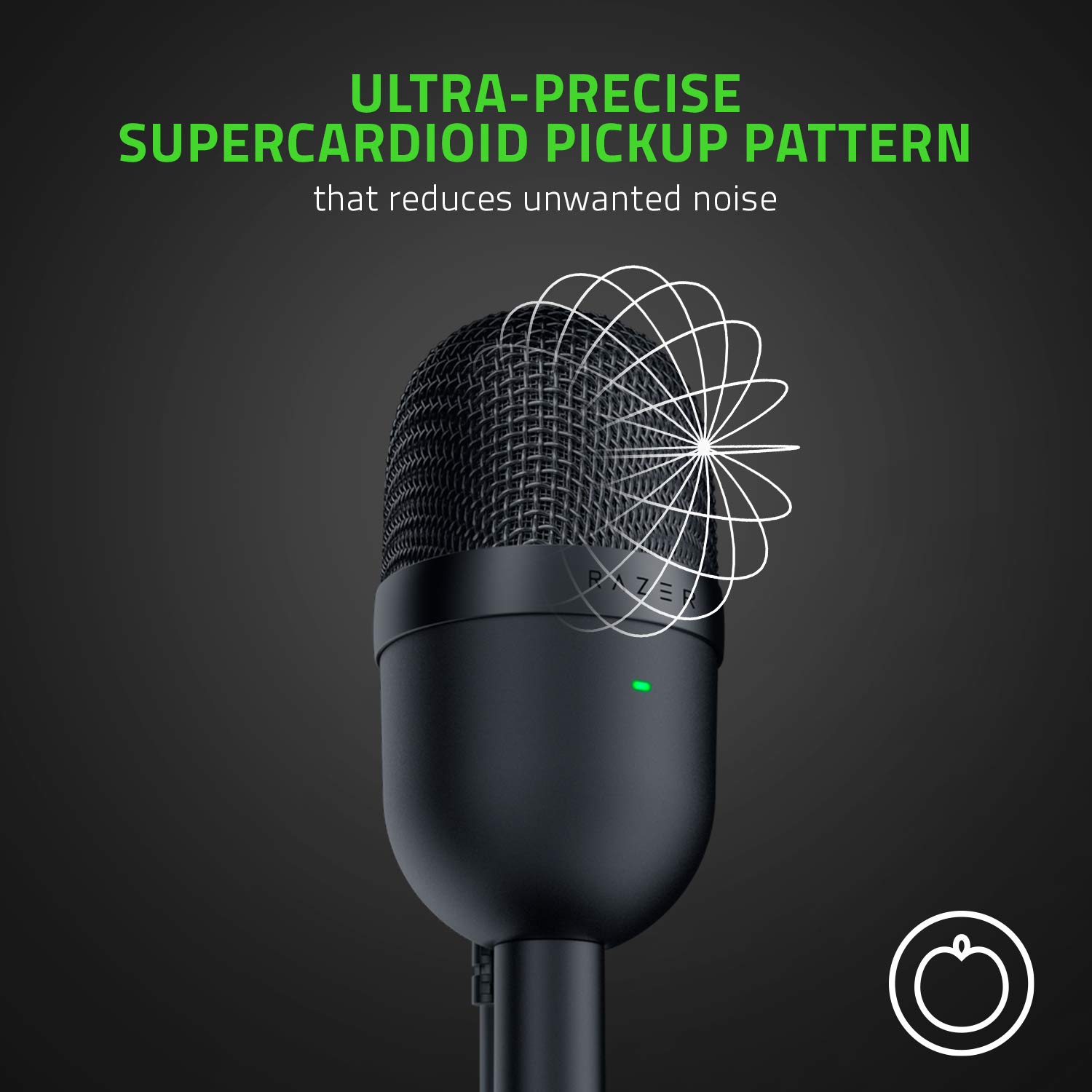 Razer Seiren Mini - USB Condenser Microphone for Streaming (Compact with Supercardioid Polar Pattern, Tiltable Stand, Integrated Shock Absorber) Black