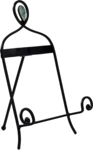 displays2go curled design plate easel, black, set of 2