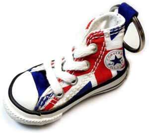 converse key chain all star chuck taylor sneaker keychain authentic, british flag, small