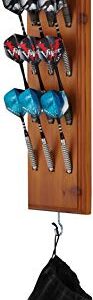 Viper Dart Caddy Solid Wood Wall Mounted Dart Holder / Stand, Displays 4 Sets of Steel or Soft Tip Darts, for all Sisal & Electronic Dartboards, Surrounds & Cabinets, Cinnamon Finish