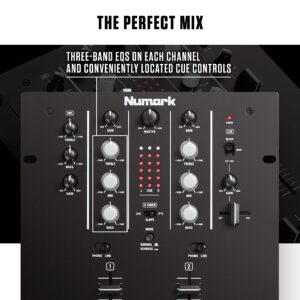 Numark M2 - 2-Channel Scratch DJ Mixer, Rack Mountable with 3-Band EQ, Microphone Input and Replaceable Crossfader with Reverse and Slope Controls