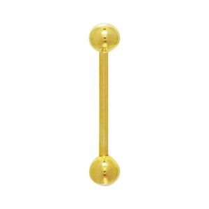 14K Yellow Gold Body Piercing Straight Barbell (14 Gauge, 5/8" Length)