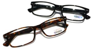 casual fashion horned rim rectangular frame clear lens eye glasses (2 pair black&tortoise)