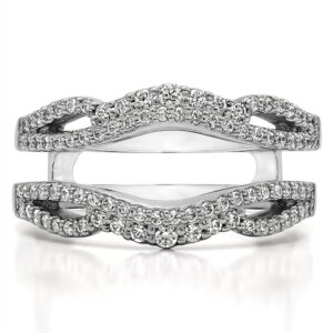 TwoBirch 0.57 Ct. Double Infinity Wedding Ring Guard Enhancer in Sterling Silver (CZ or MOISSANITE) (Cubic Zirconia, 6)