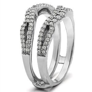 TwoBirch 0.57 Ct. Double Infinity Wedding Ring Guard Enhancer in Sterling Silver (CZ or MOISSANITE) (Cubic Zirconia, 6)