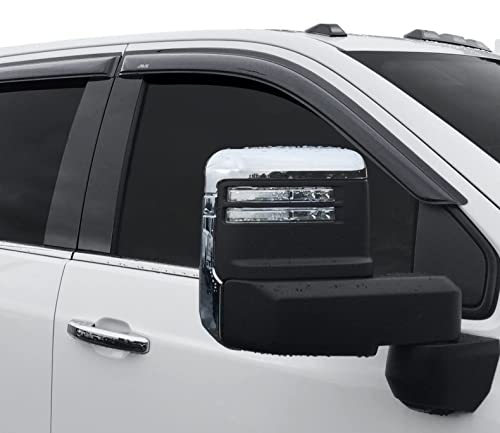 Auto Ventshade [AVS] Outside Mount Ventvisor / Rain Guards | Fits 2015 - 2024 Ford F-150, 2017 - 2024 Ford F-150 Raptor/F-250/F-350/F-450/F-550 Super Duty SuperCrew- Smoke, 4 pcs. | 94975