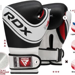 RDX Kids Boxing Gloves, 6oz 4oz Junior Training Mitts, Maya Hide Leather Ventilated Palm, Muay Thai Sparring MMA Kickboxing Fighting, Punch Bag Speed Ball Focus Pads Punching Workout