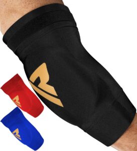 rdx mma elbow support brace sleeve pads guard bandage elasticated shield protector,black,large, large, black