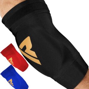 RDX MMA Elbow Support Brace Sleeve Pads Guard Bandage Elasticated Shield Protector,Black,Large, Large, Black