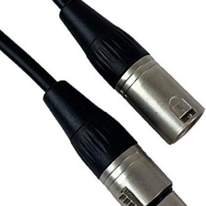 Gearlux XLR Microphone Cable, Fully Balanced, Male to Female, Black, 25 Feet - 2 Pack