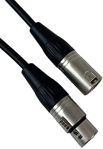 Gearlux XLR Microphone Cable, Fully Balanced, Male to Female, Black, 25 Feet - 2 Pack