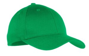 port & company youth six-panel twill cap 20f kelly green