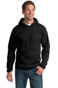 port & company men's ultimate pullover hooded sweatshirt xl jet black