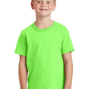 Port & Company Boys' 54 oz 100% Cotton T Shirt XS Neon Green