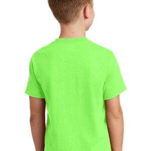 Port & Company Boys' 54 oz 100% Cotton T Shirt XS Neon Green