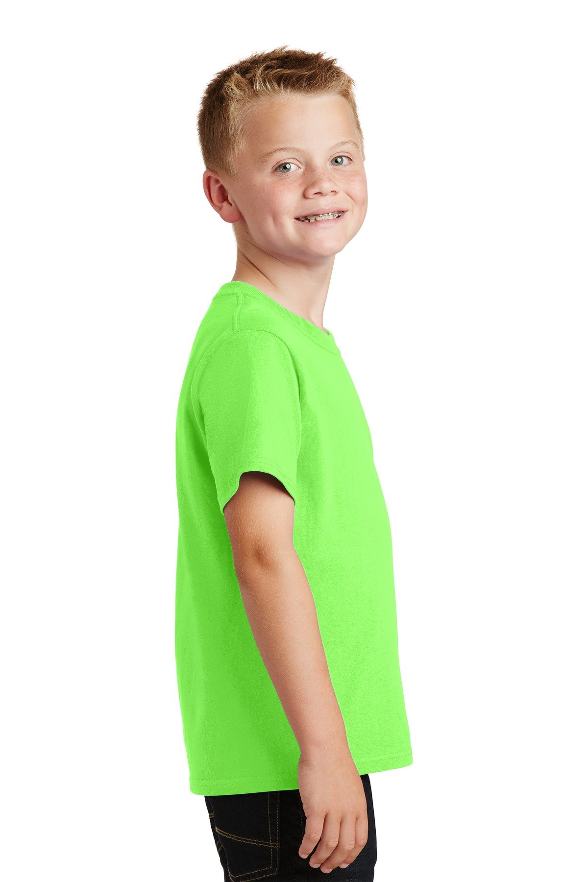 Port & Company Boys' 54 oz 100% Cotton T Shirt XS Neon Green